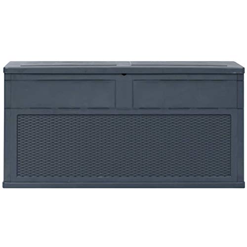 Festnight Garden Storage Box Lockable Garden Container Cabinet Toolbox for Patio Outdoor Furniture 84.5 gal Anthracite