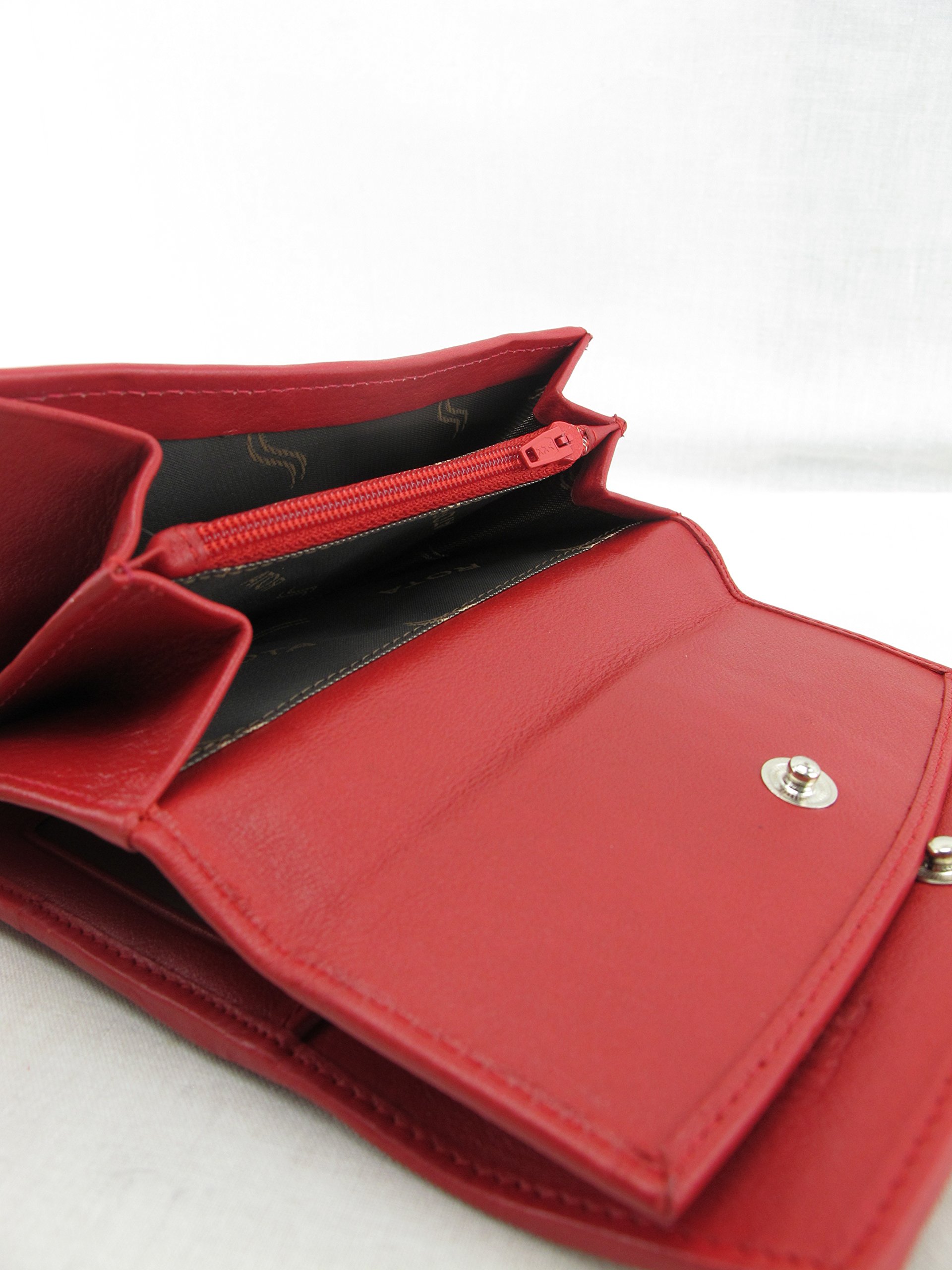 PELGIO Genuine Stingray Skin Women's Medium Clutch Wallet Purse (Black)