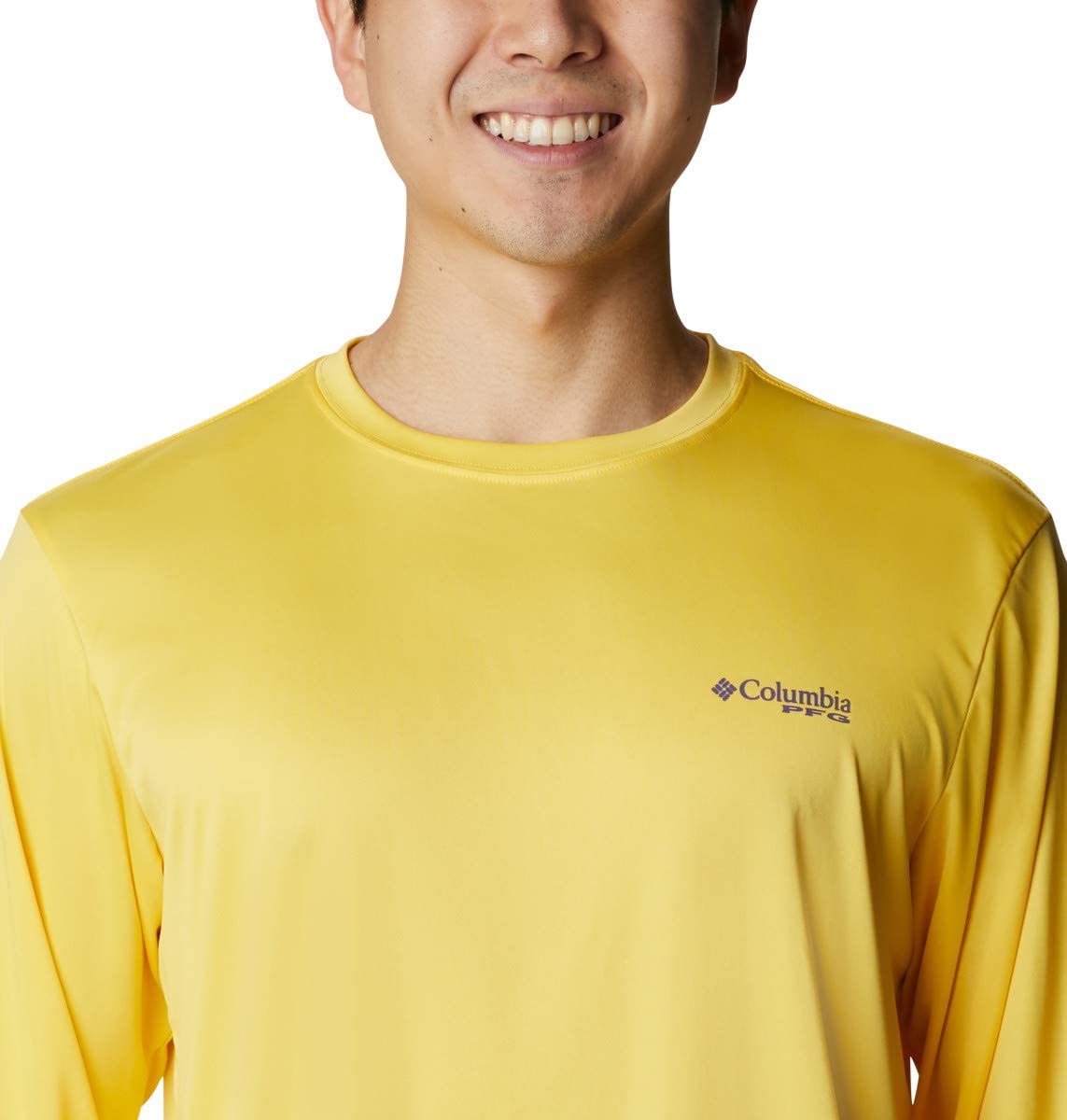 Columbia Men’s PFG Terminal Tackle Destination Long Sleeve, Sun Protection, Sun Glow/Louisiana, Large