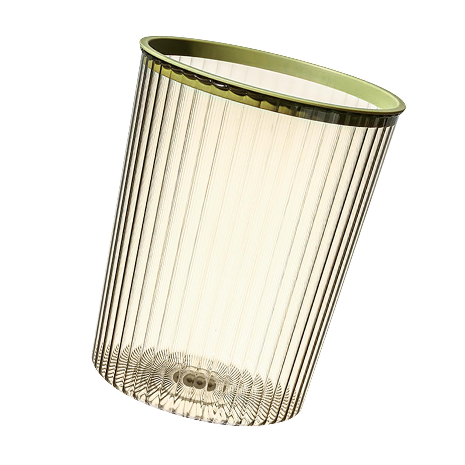 FLUSTDER Large Capacity Transparent Garbage Bin Creative Home Decor Trash Can for Living Room Bedroom Bathroom (Green)