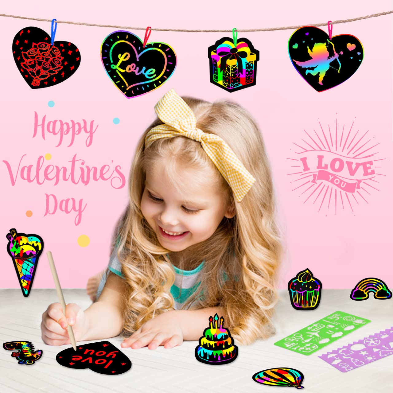 ZMLM Scratch Paper Art Craft Gift: 2 Pack Rainbow Scratch Set for Kids Drawing Coloring Craft Black Magic Art Supplies Kits Easter Basket Stuffers for Girls Boys Birthday Valentines Day Toys