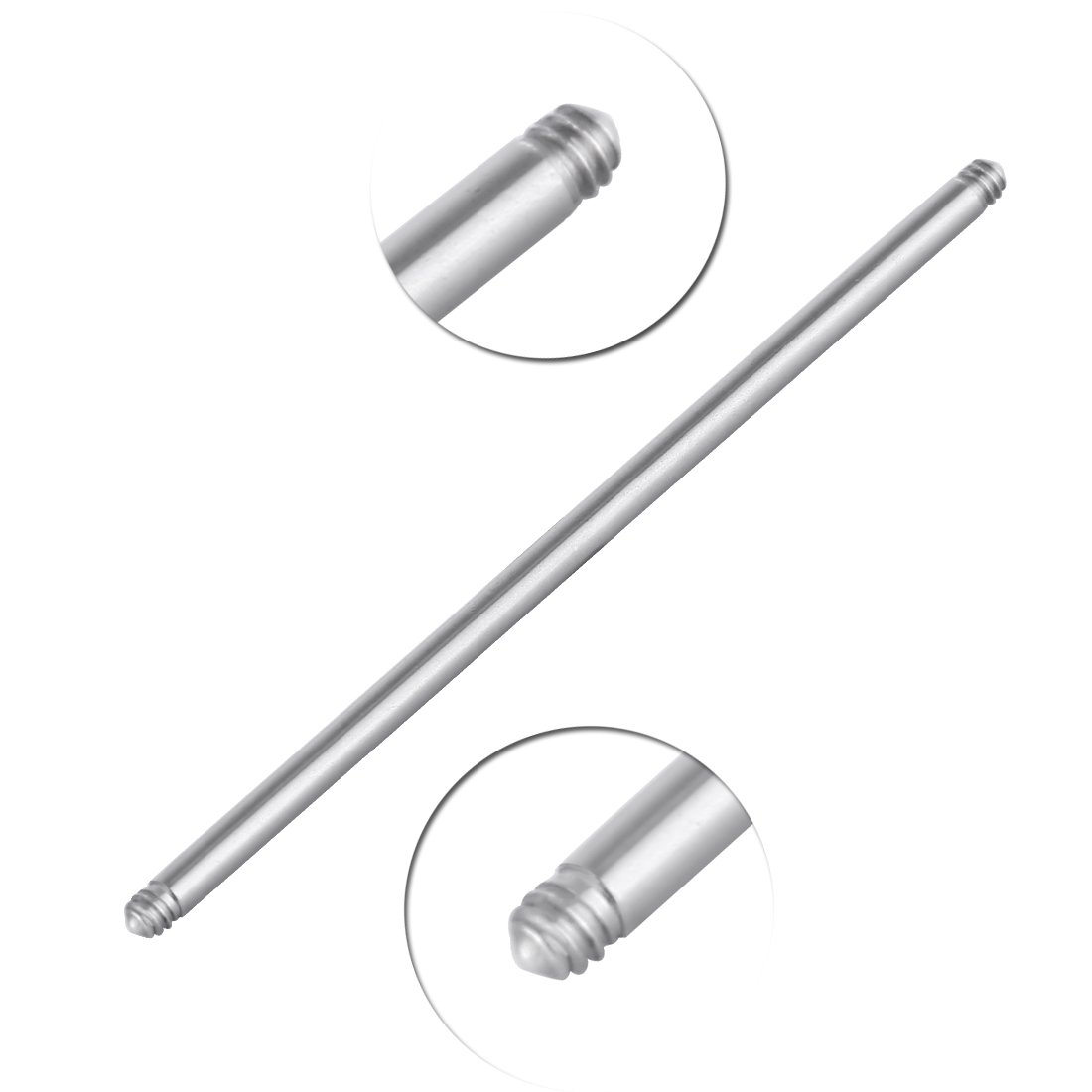 COTTVOTT 20pcs a Set Surgical Steel Threaded Barbell Bar Replacement for Tongue Earring Piercing Body Jewelry (Mix 20pcs)