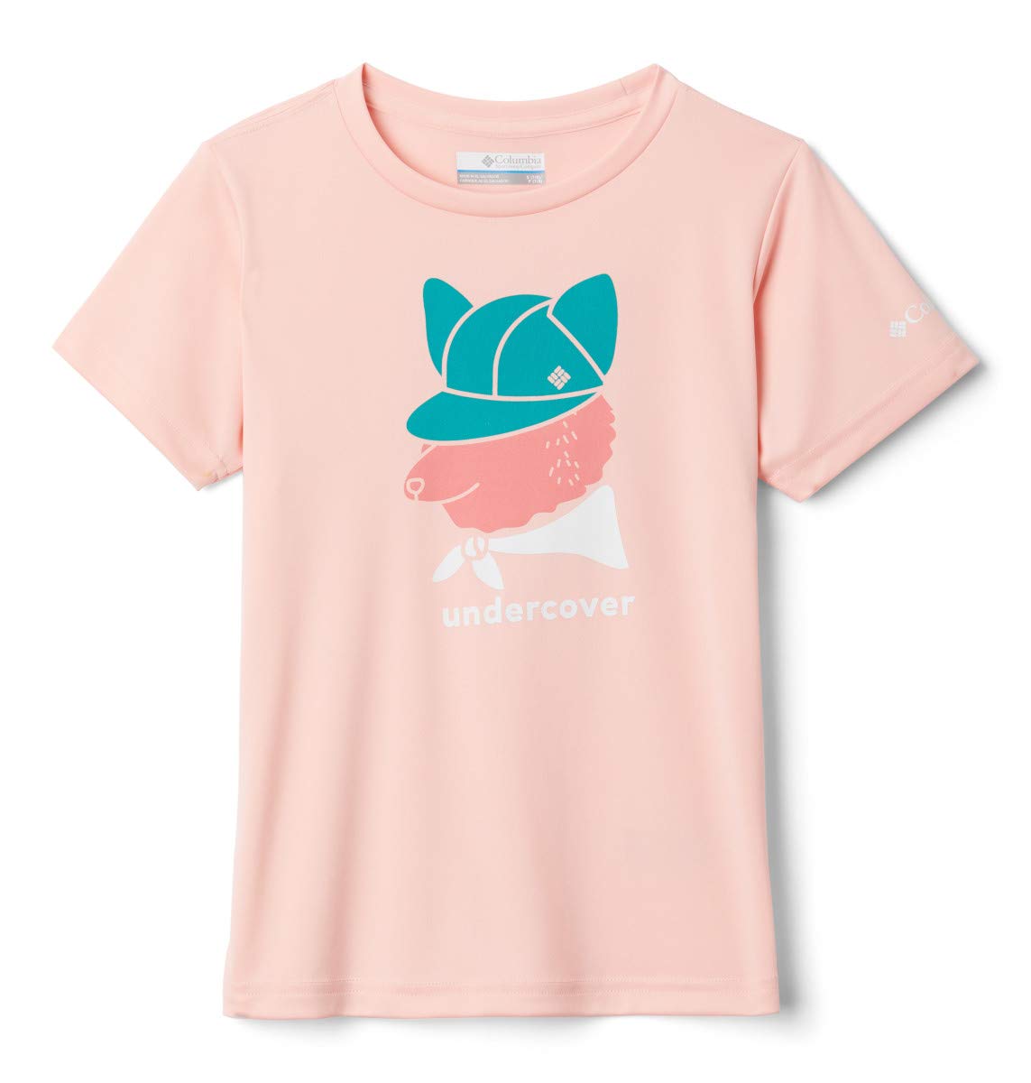 Columbia Toddler Girls Petit Pond Graphic Short Sleeve Tee, Pink Sand Foxy Undercover, 3T