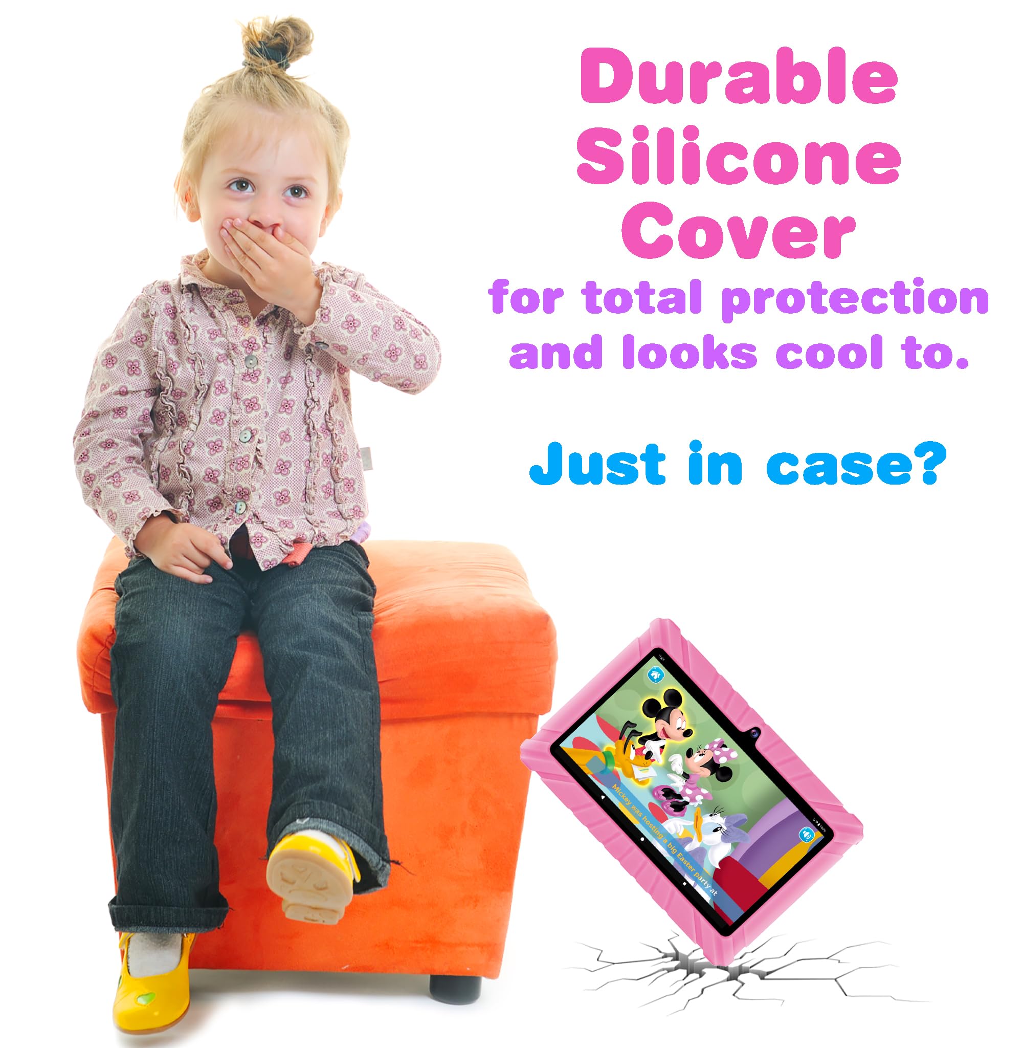 Contixo Kids Tablet - V8 7" Toddler Tablet, Ages 3-7, Android 11 Tablet for Kids, Disney Edition Pre-Installed, Parental Control, WiFi, Teacher Approved Learning Tablet for Boys Girls (Pink)