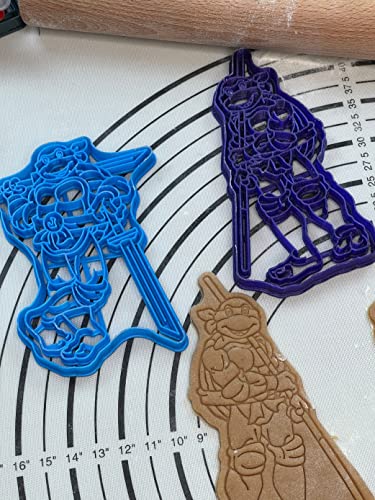 Set of 4 Ninja Turtle Raphael, Leonardo, Donatello & Michelangelo 6β Cookie Cutters and Molds Produced by 3D Kitchen Art