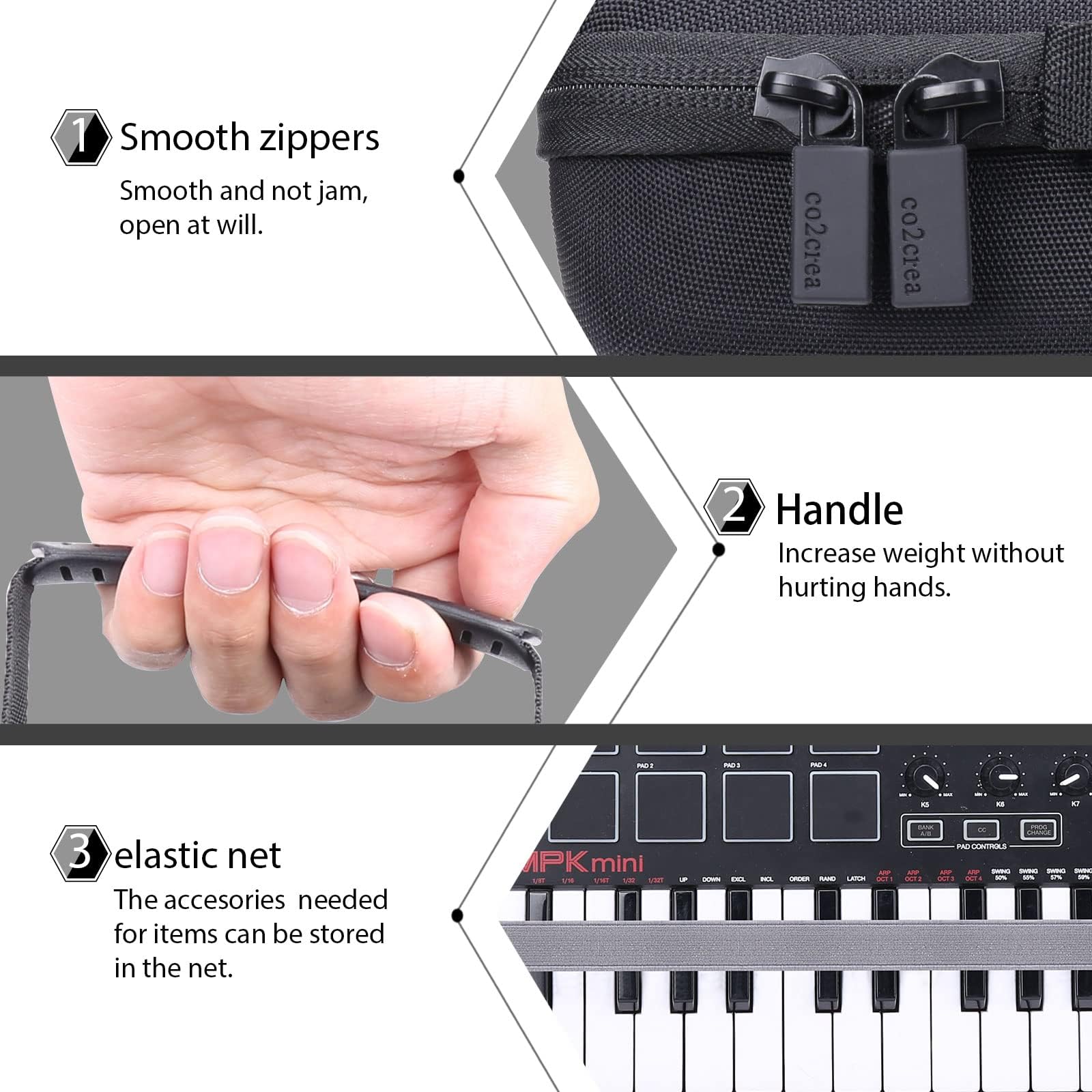 co2CREA Hard Case Replacement for Akai Professional MPK Mini MKII/MPK Mini Play 25 Key USB MIDI Keyboard Controller