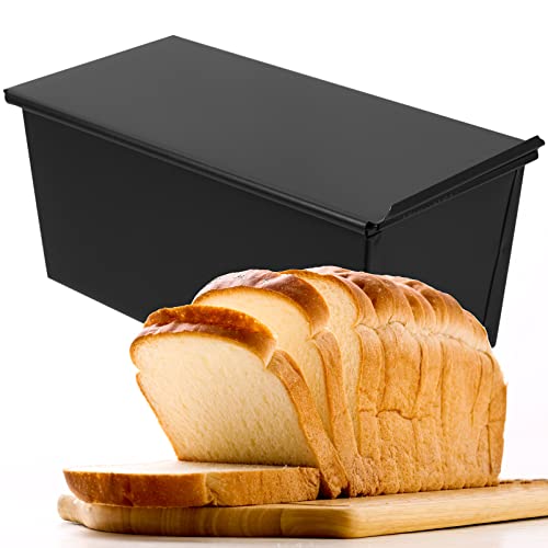 Healifty Pan with Lid Pullman Loaf Pan Carbon Steel Loaf Pan Toast Mold With Cover For Bakeware Bread, Baking Tools Bread Mold Toast For Oven Baking Pullman Loaf Broiler Pan for Oven