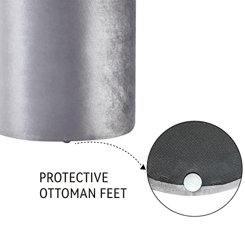Get Set Style Modern Round Ottoman with Soft Padded Seat, Multifunctional Vanity Chairs for Makeup, Upholstered Footrest Stool Ottoman Foot Stool for Living Room, Bedroom