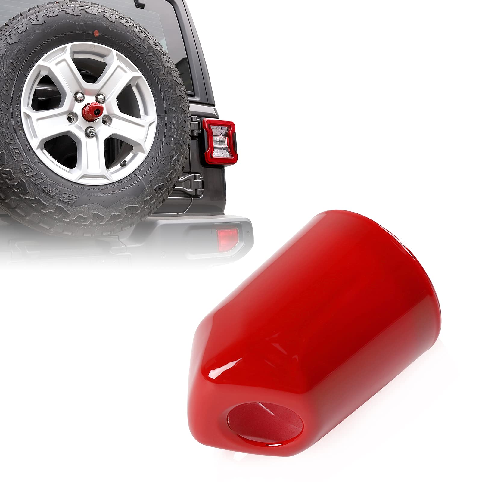 Car Rear Camera Decoration Cover Bezel Trim for Jeep Wrangler JL JLU 2018-2021 (Red)