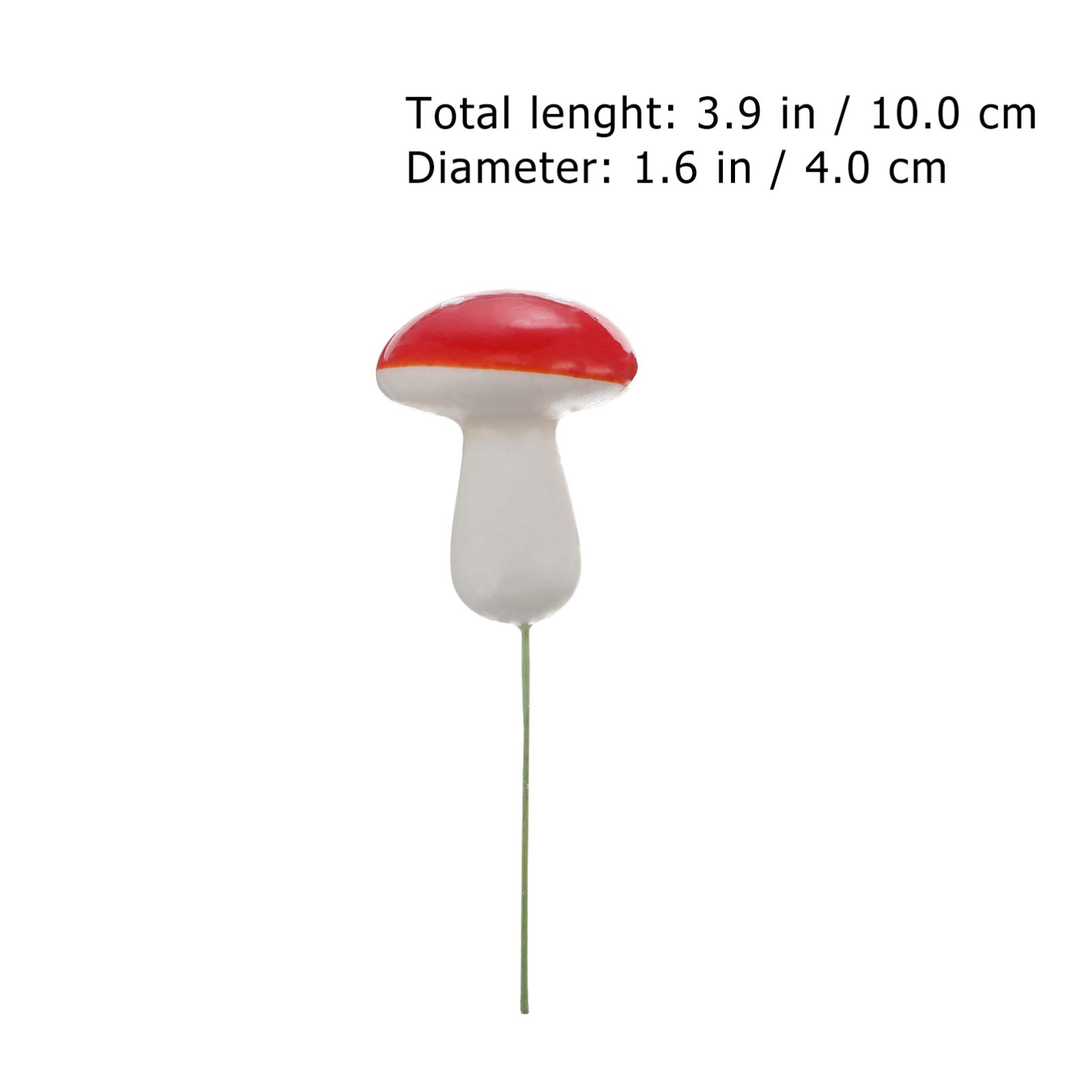 DOITOOL 50pcs Mini Foam Mushroom for Garden Ornament Flower Pots Bonsai Micro Landscape Decor (Red)