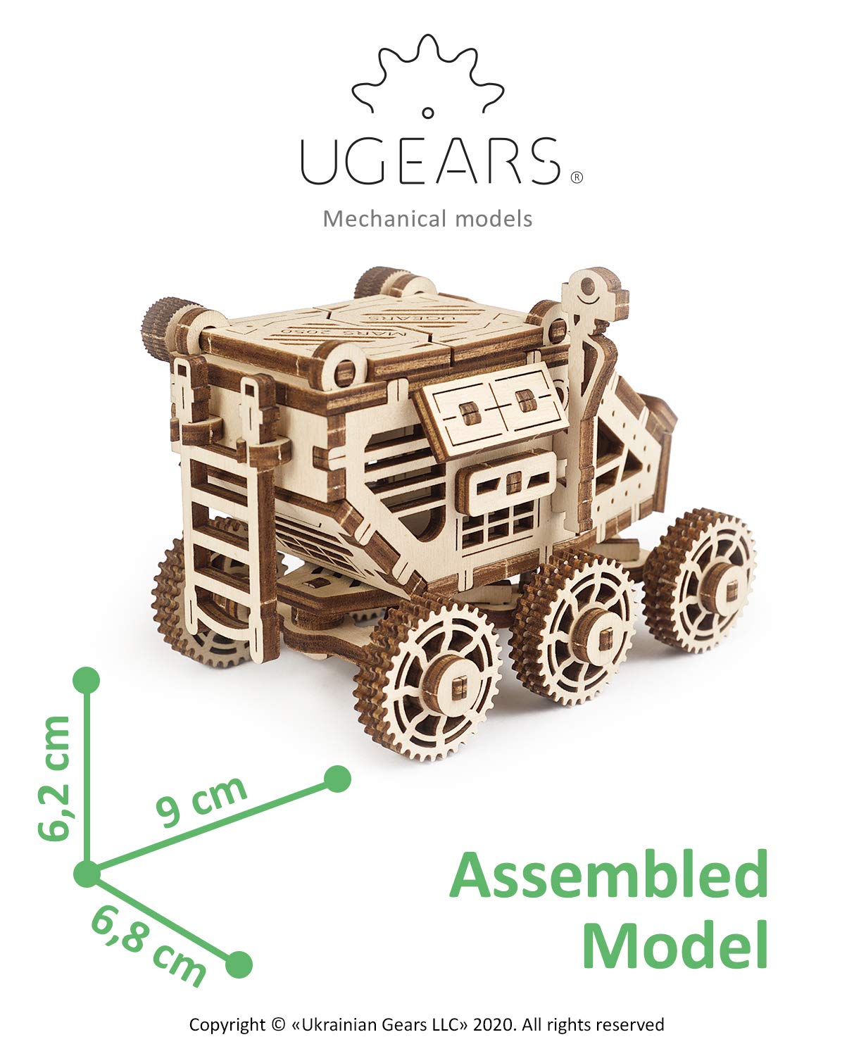 UGEARS Science STEM Mars Rover, DIY Engineering Activity, STEAM School Project, Mechanical Wooden Puzzle, Eco Building 3D Toy, Educational Gift for Kids & Teen, Boy Girl, Self-Assembly Craft Kit