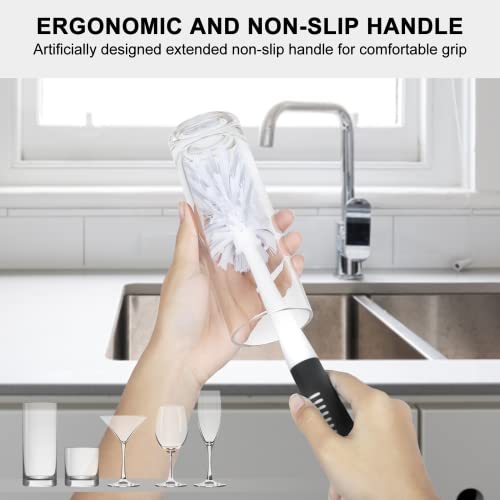 SetSail Dish Brush Set of 3 with Bottle Brush, Dish Scrub Brush with Long Handle Deep Cleaning Handle Brush with Scraper Tip for Kitchen Sink Dishes Bottle Cup Pot and Pans Tile Lines, Black