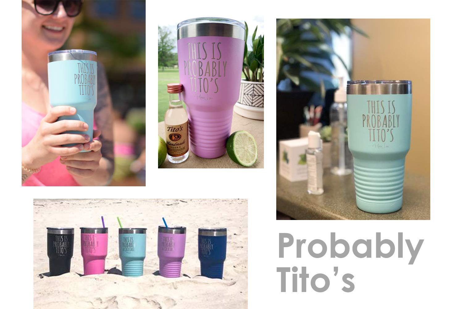 Piper Lou | This is Probably Tito's, Stainless Steel Insulated Tumbler with Lid - Royal | 20 Oz.