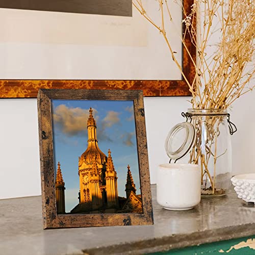 SESEAT 8x10 Picture Frame Wood Brown, Photo Frame for Wall Mounting or Tabletop, 1 Pack