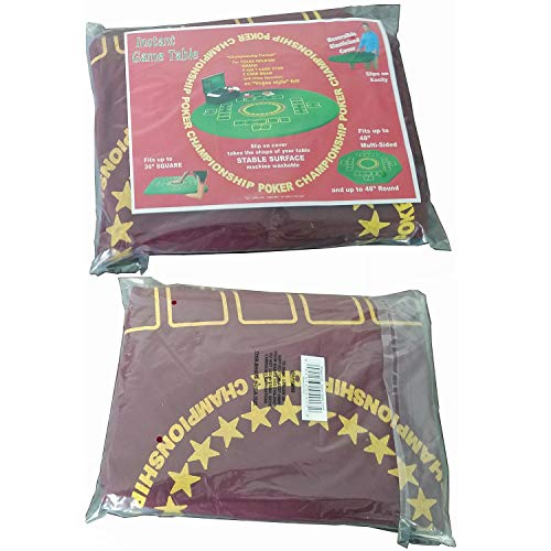 Championship Poker Felt Game Table Cover Stretches to fit up to 48 inches Casino Red