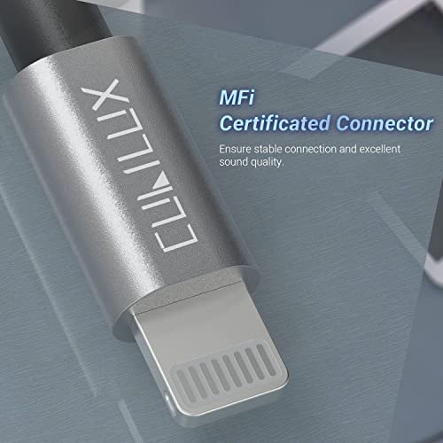 Cubilux Lightning Recording Kit, Lightning to Microphone & Headphone Splitter Bundled with 3.5mm TRRS Unidirectional Lavalier MIC Compatible with iPad, iPad Air/Mini, iPhone 14 Pro Max 14 Plus/13/12