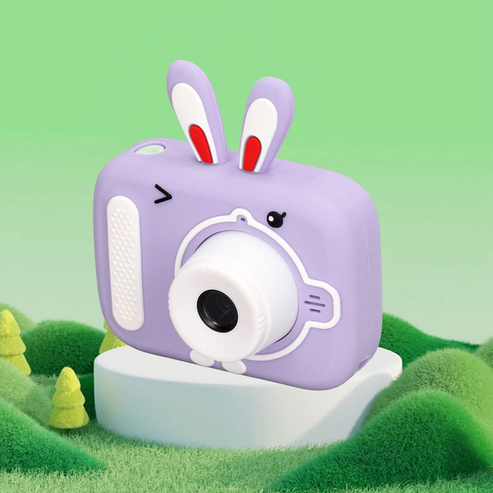 Children Digital Camera 20MP 400mAh 1080P USB 2in Color Display Automatic Focusing Kid Student Digital Camera Games Kids Electronics Personal Video Players Accessories (Purple) E