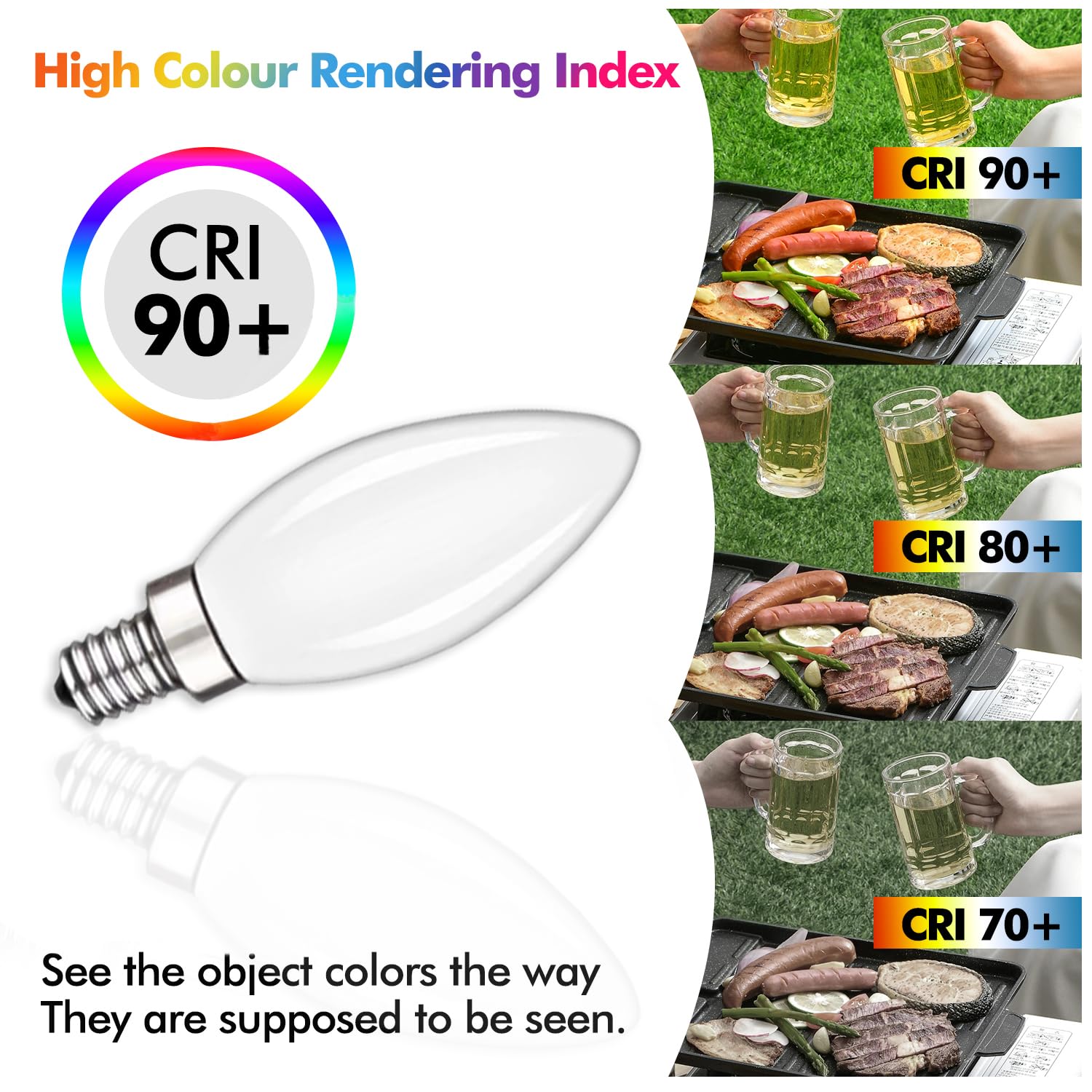 Erxiugs Dimmable LED Candelabra Light Bulbs, Daylight White 5000K CRI 90 C35(B11) LED Chandelier Bulb, 5W Equivalent to 40W 400LM LED Filament Bulbs Milk White Glass, E26 Base LED Candle Bulbs 6 Pack