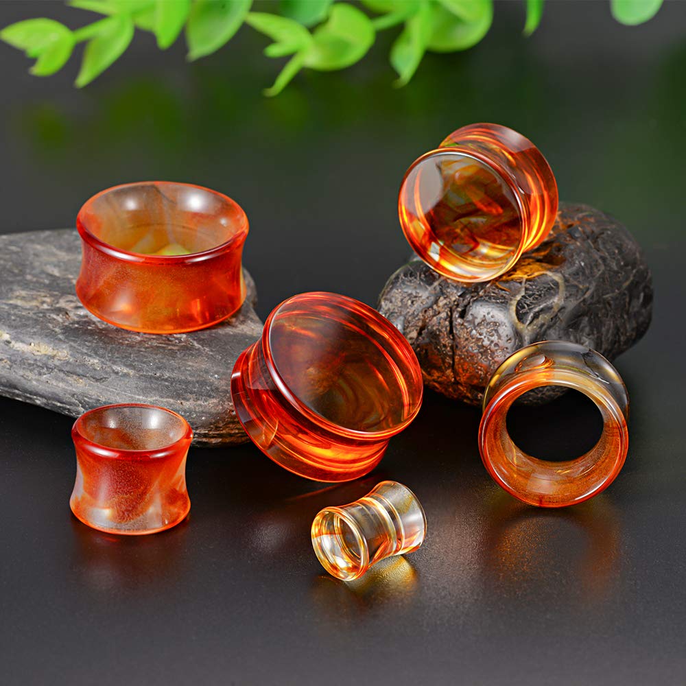 COOEAR 2 Pairs Matched Set Gauges for Ears Flesh Tunnels Kits Plugs Earrings Pink Acrylic Ear Expander Stretchers Piercing.