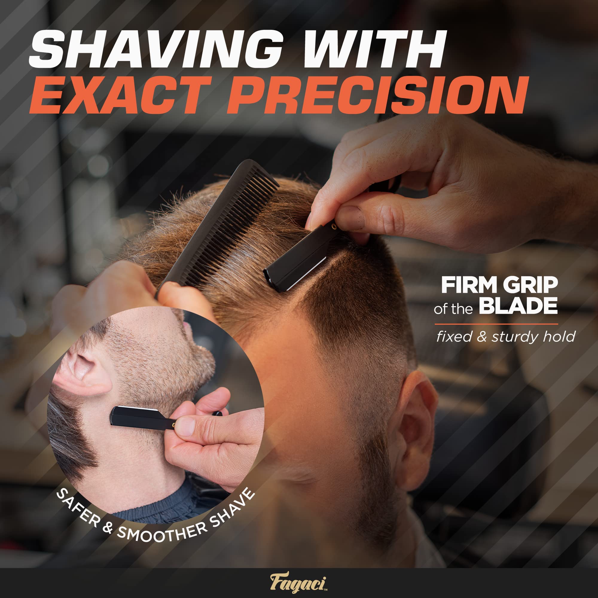 Fagaci Premium Quality Barber Straight Razor for Men - Perfectly Balanced Straight Edge Razor for Men, Durable Barber Razor for Men | Rust Proof Straight Blade Razor for Men, Navajas Para Barbero