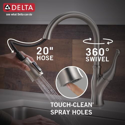 Delta Faucet Ophelia Brushed Nickel Kitchen Faucet with Pull Down Sprayer, Kitchen Sink Faucet, Faucet for Kitchen Sink, Magnetic Docking, SpotShield Stainless 19888Z-SP-DST