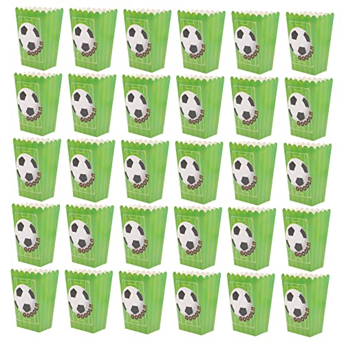 UPKOCH 30pcs Popcorn Boxes Popcorn Popcorn Paper Bag Disposable Dessert Cups Containers for Food Disposable Snack Containers Paper Popcorn Boxes Soccer Popcorn Buckets Candy Box Green