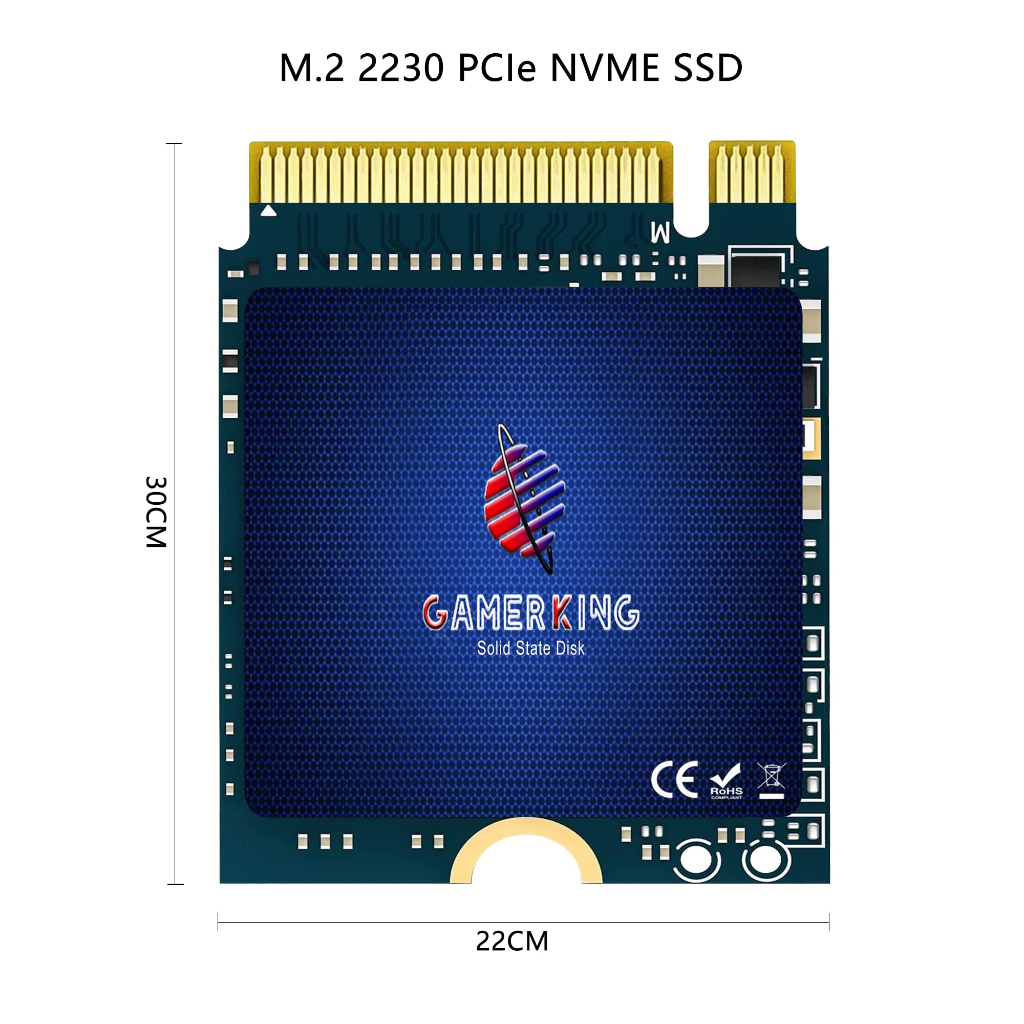 GAMERKING 256GB M.2 2230 SSD NVMe PCIe Gen 3.0X4 Internal Solid State Drive Compatible with Steam Deck/Microsoft Surface pro 8/pro 7+/pro X/laptop3/laptop4(M.2 2230 PCIe 256GB)
