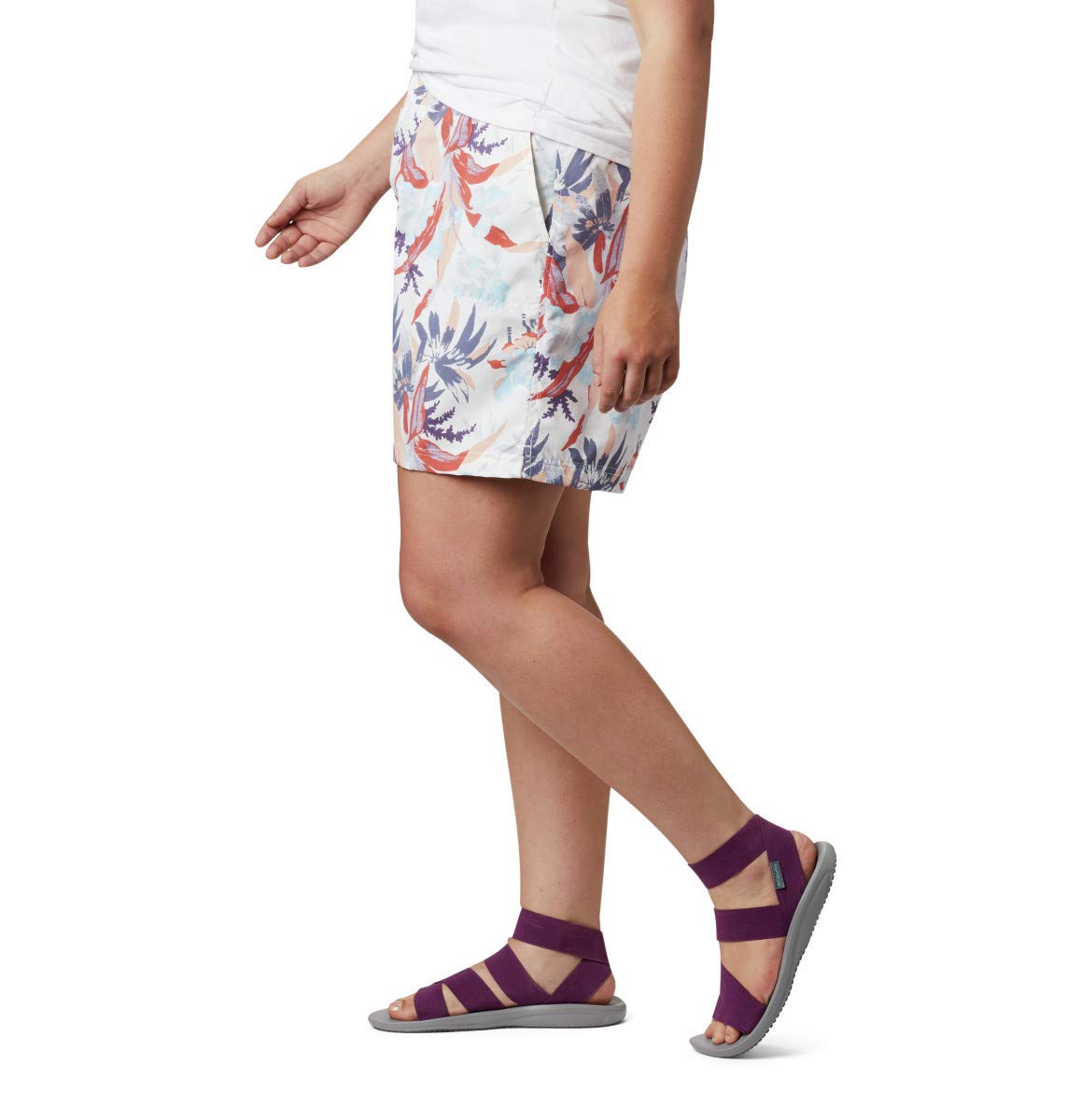 Columbia Women's Standard Sandy River II Short, New Moon Magnolia Print, X-Large x 5" Inseam