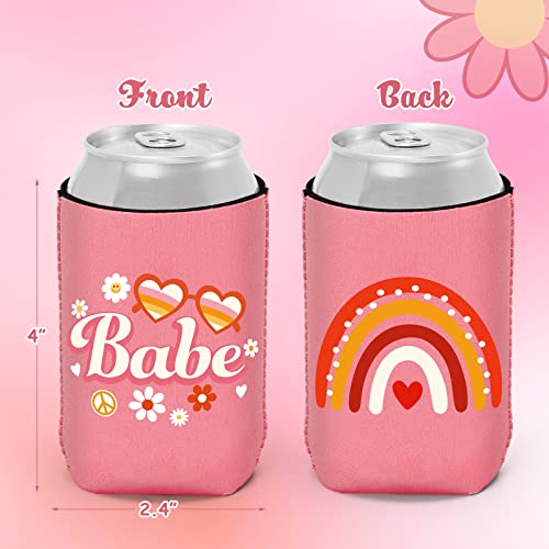 Groovy Bachelorette Party Can Sleeves 12 PCS Beverage Sleeves Retro Boho Bridal Shower Party Supplies Bride Babe 60s 70s Hippie Party Decoration