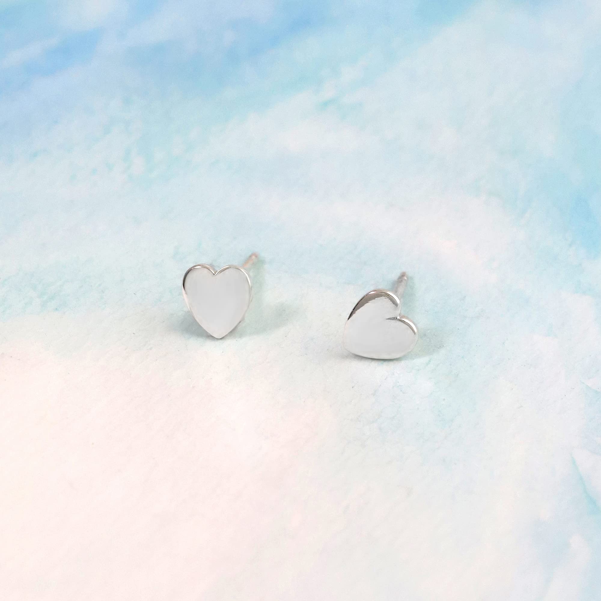Boma Jewelry Sterling Silver Heart Stud Earrings
