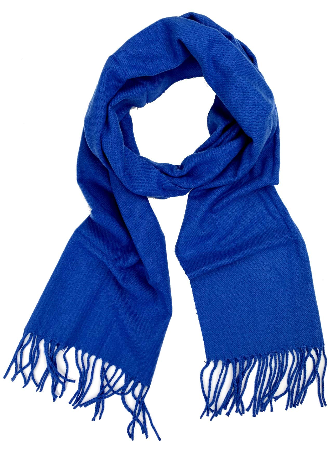 Plum Feathers Rich Solid Colors Cashmere Feel Winter Scarf royal blue
