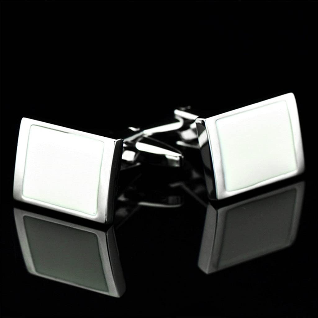 Cufflinks for Men's French Shirt Cufflinks Enamel Metal Cufflinks Cuff Buttons Oxidation Durable (Color : Silver, Size : As Shown) (Silver As Shown)