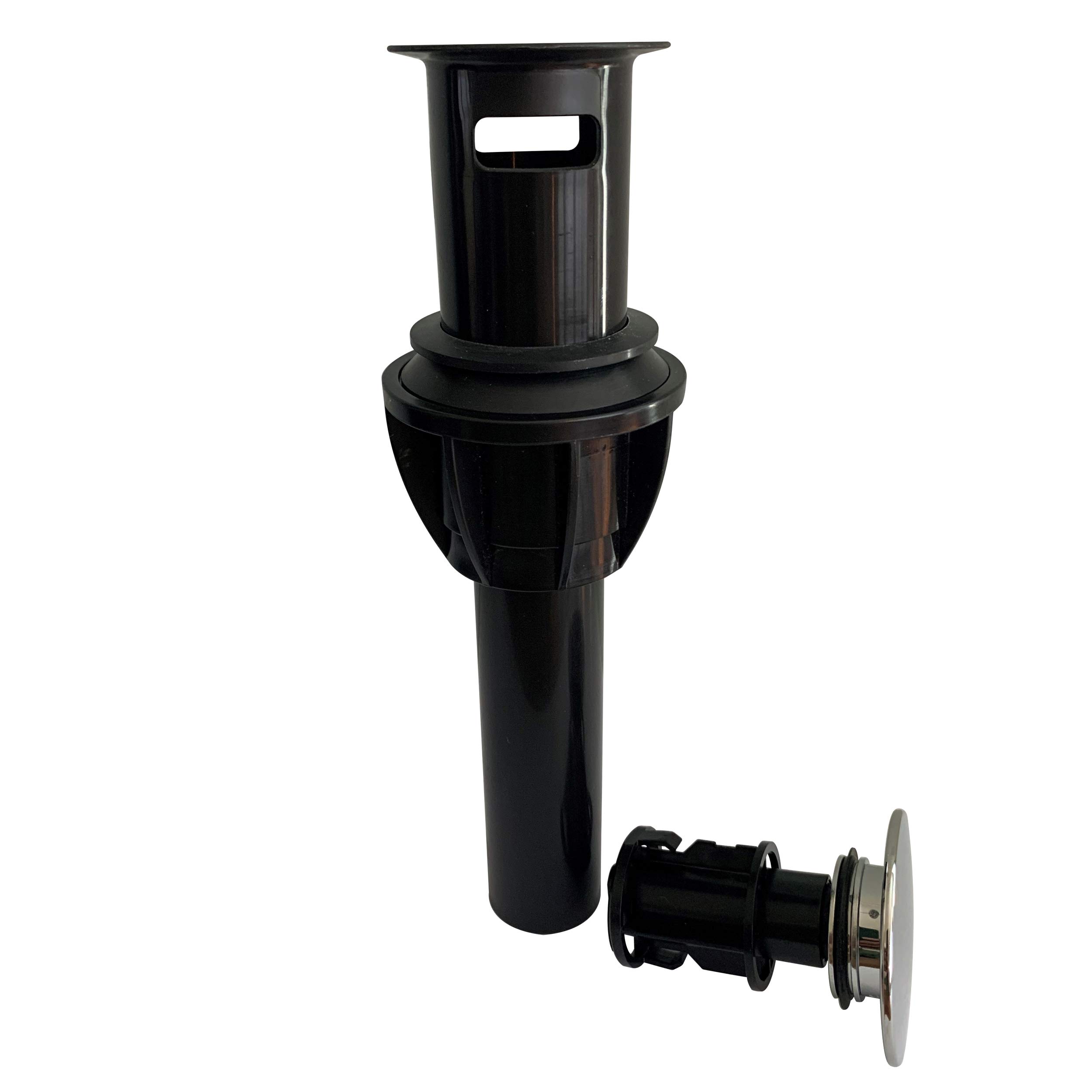Keeney K820-72BN 1-1/4-in Plastic Push Button Sink Bathroom Drain with Overflow, Brushed Nickel