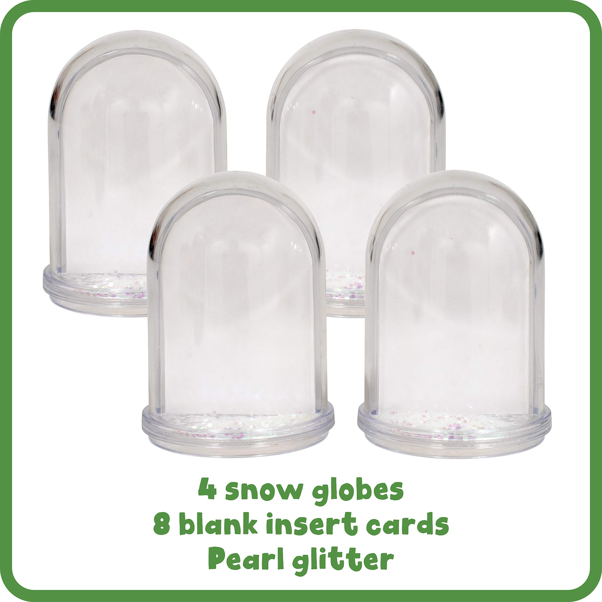 READY 2 LEARN Christmas Crafts - Design Your Own Snow Globes - Set of 4 - Christmas Snow Globes for Kids - Customizable Christmas Decorations for Home