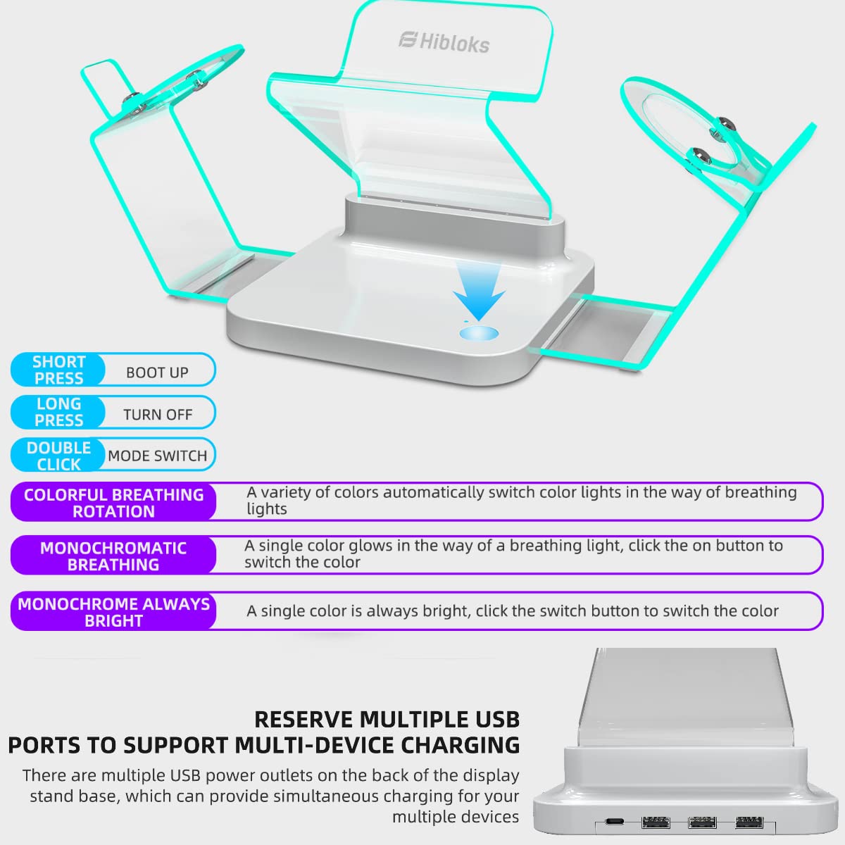 Charging Dock for Oculus Quest 2 with LED Light, arVin Oculus Quest 2 Accessories with 2 Rechargeable Battery Pack for Meta Quest 2, VR Headset RGB Display Holder Stand & Magnetic Controller Mount