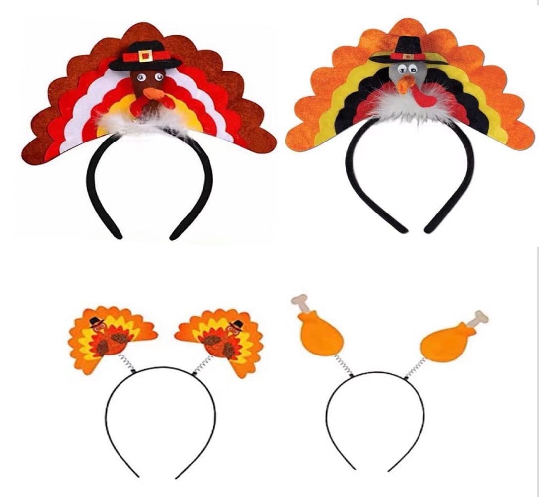 Cuiting Thanksgiving Turkey Headband Party Accessory (4 count)