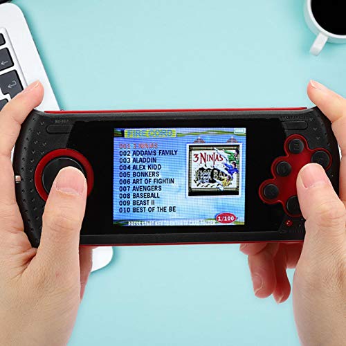 Socobeta 100 in 1 Game Controller 1GB Memory Gamepad Handheld with 2.8 Inches Color Screen(red)