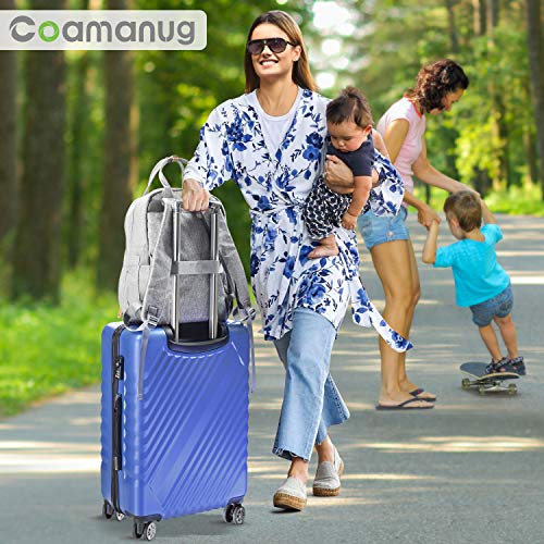 COAMANUG Diaper Bag Backpack Multifunction Travel Back Pack Maternity Nappy Bag Changing Bags Large Baby Bag Waterproof/Thermal Pockets/Stylish, Gray