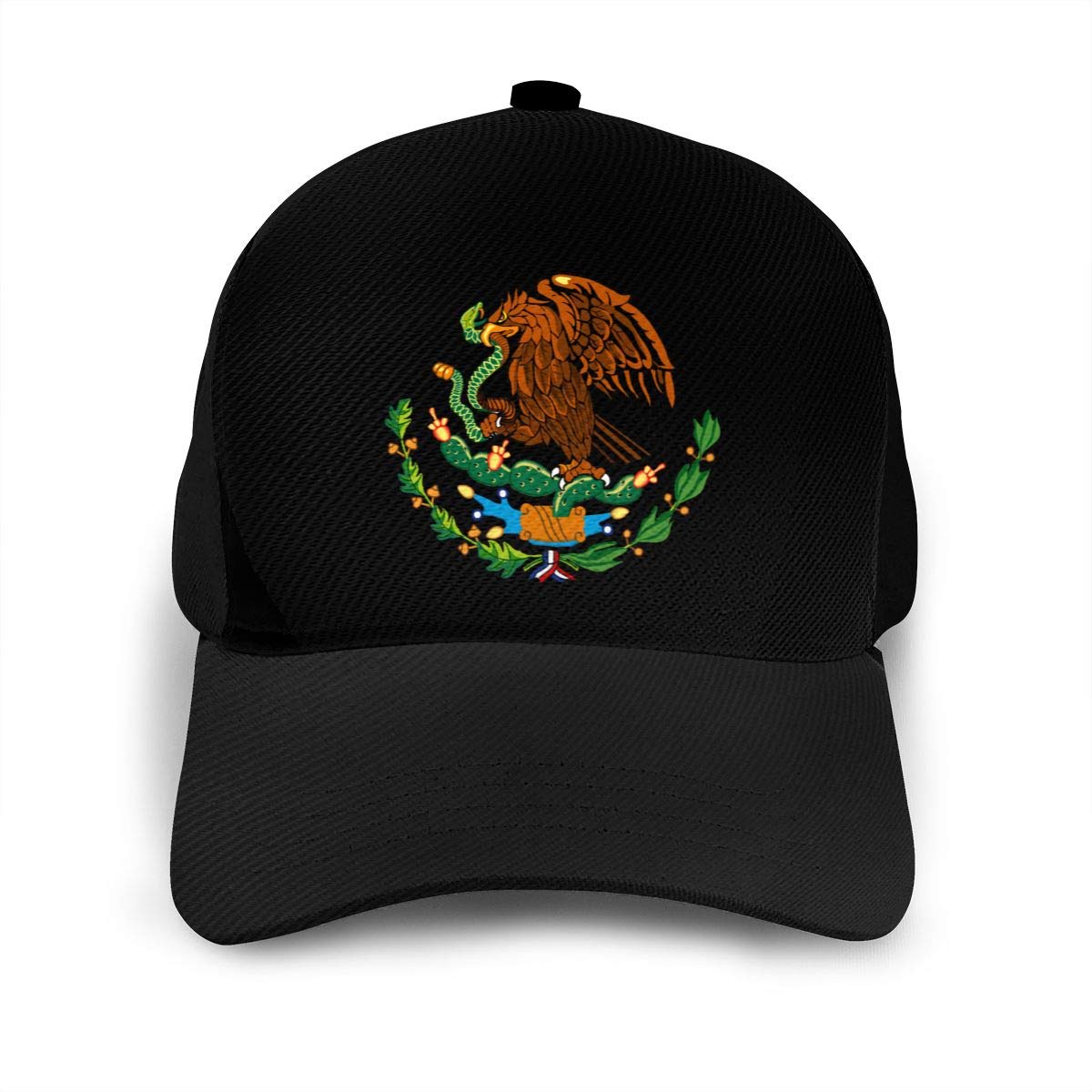 Classic Baseball Cap Mexico Flag Logo Men Women Golf Hats Adjustable Plain Cap Black