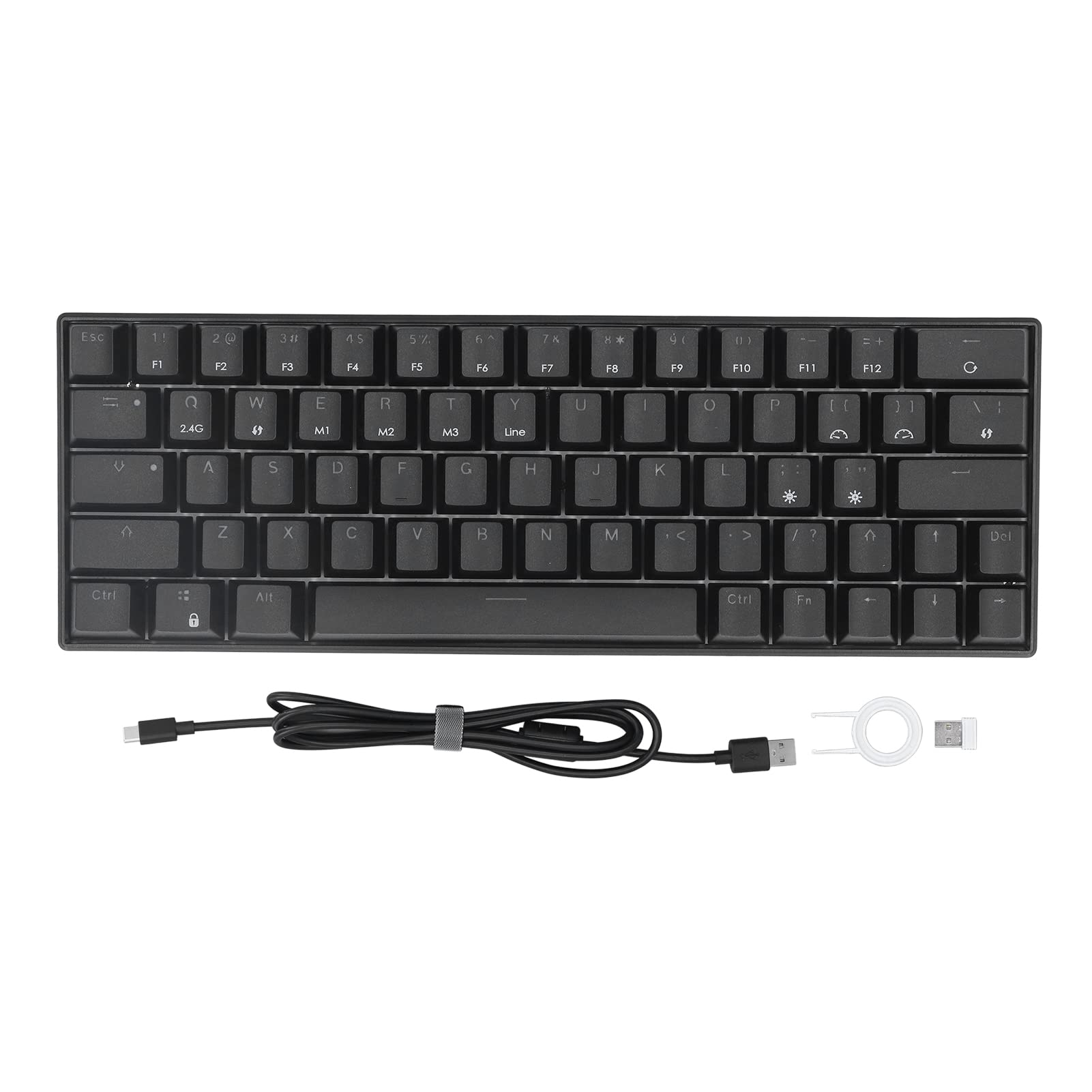 Gaming Keyboard, 64 Keys Computer Keyboard Small Portable for Home Gaming Office (Red Switch)