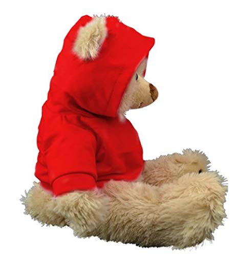 Red Hoodie Tee Teddy Bear Clothes Fits Most 14"-18" Build-a-Bear and Make Your Own Stuffed Animals