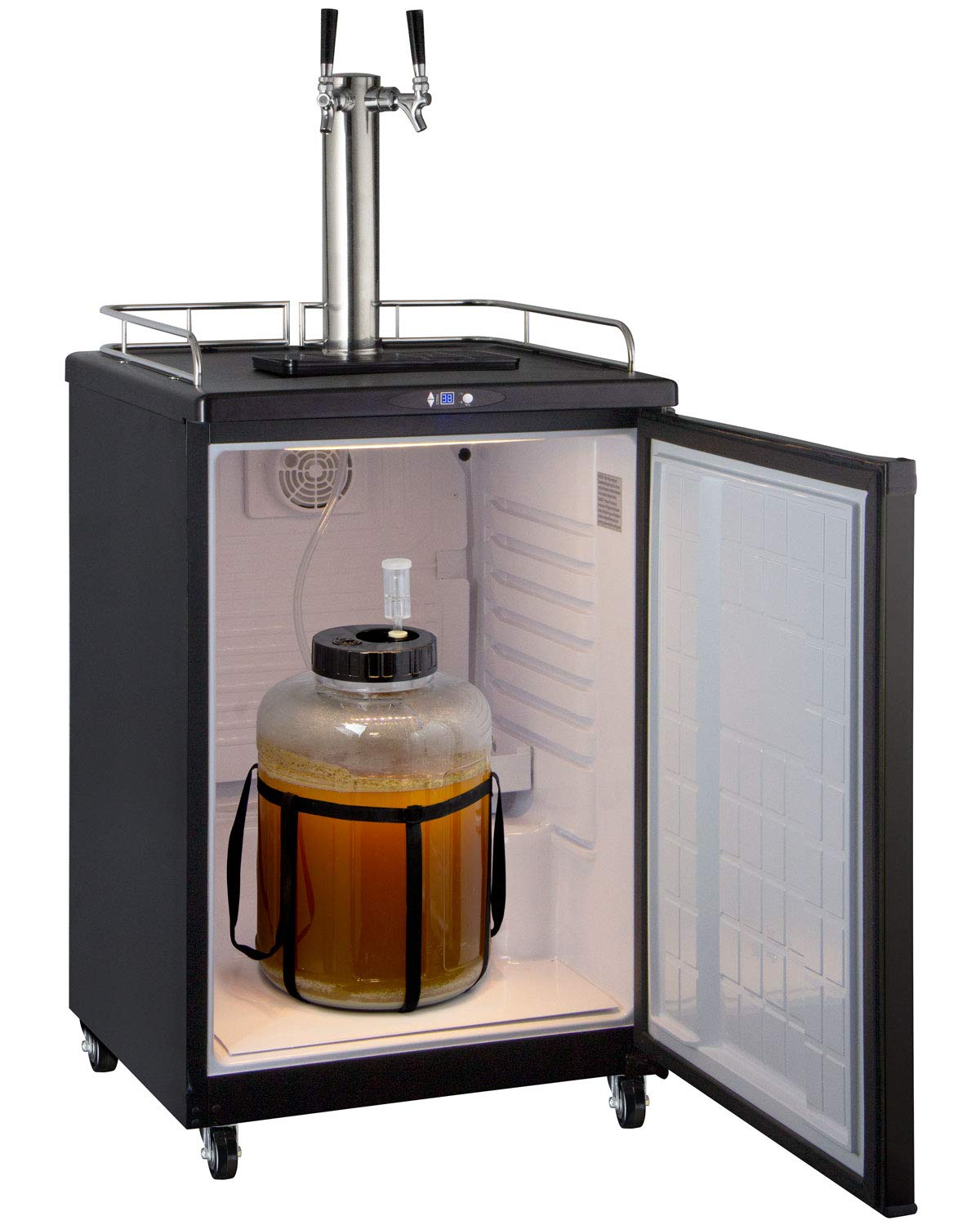 Kegco Keg Dispenser, Black, 2 Tap