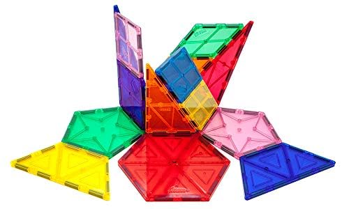 PicassoTiles Magnetic Building Block Set Geometry Shape Magnet Tiles Construction Toy STEM Learning Kit Educational Playset Playboard Pretend Play Stacking Blocks Child Brain Development PT16