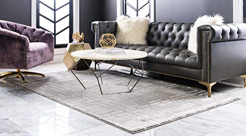 Unique Loom Marilyn Monroe Glam Collection Area Rug - Deco (6' 1' x 9' Rectangle, Gray Silver/ Silver)