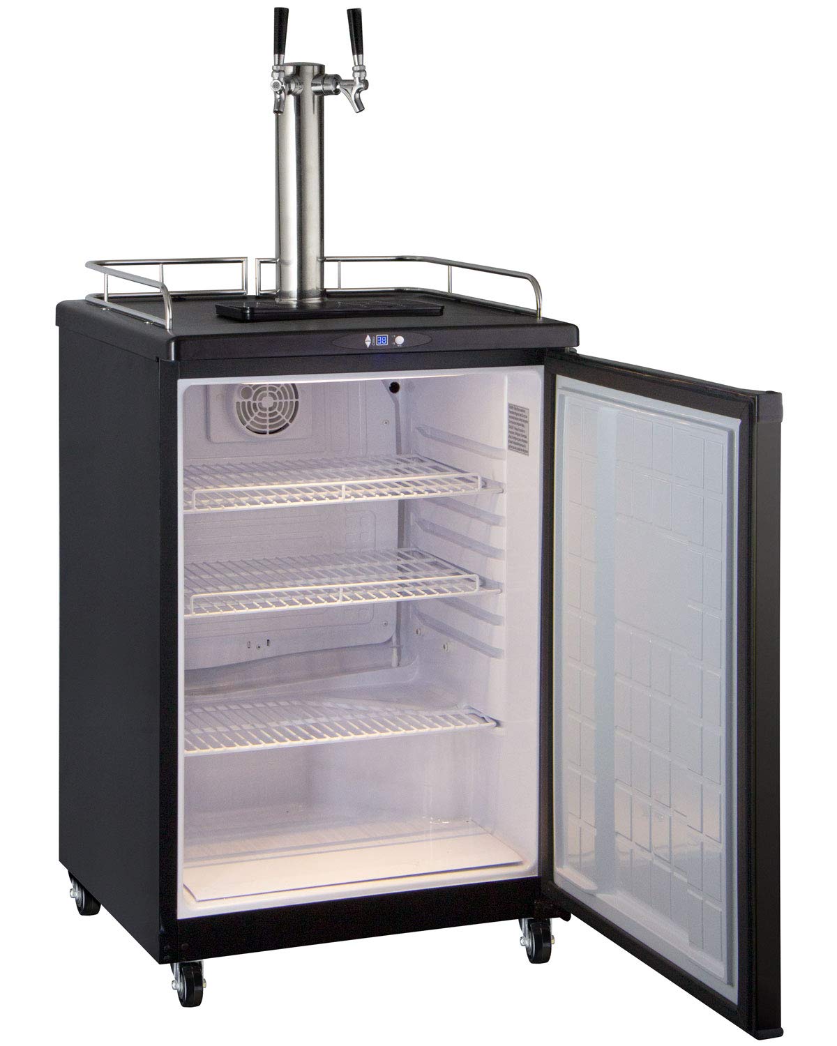 Kegco Keg Dispenser, Black, 2 Tap