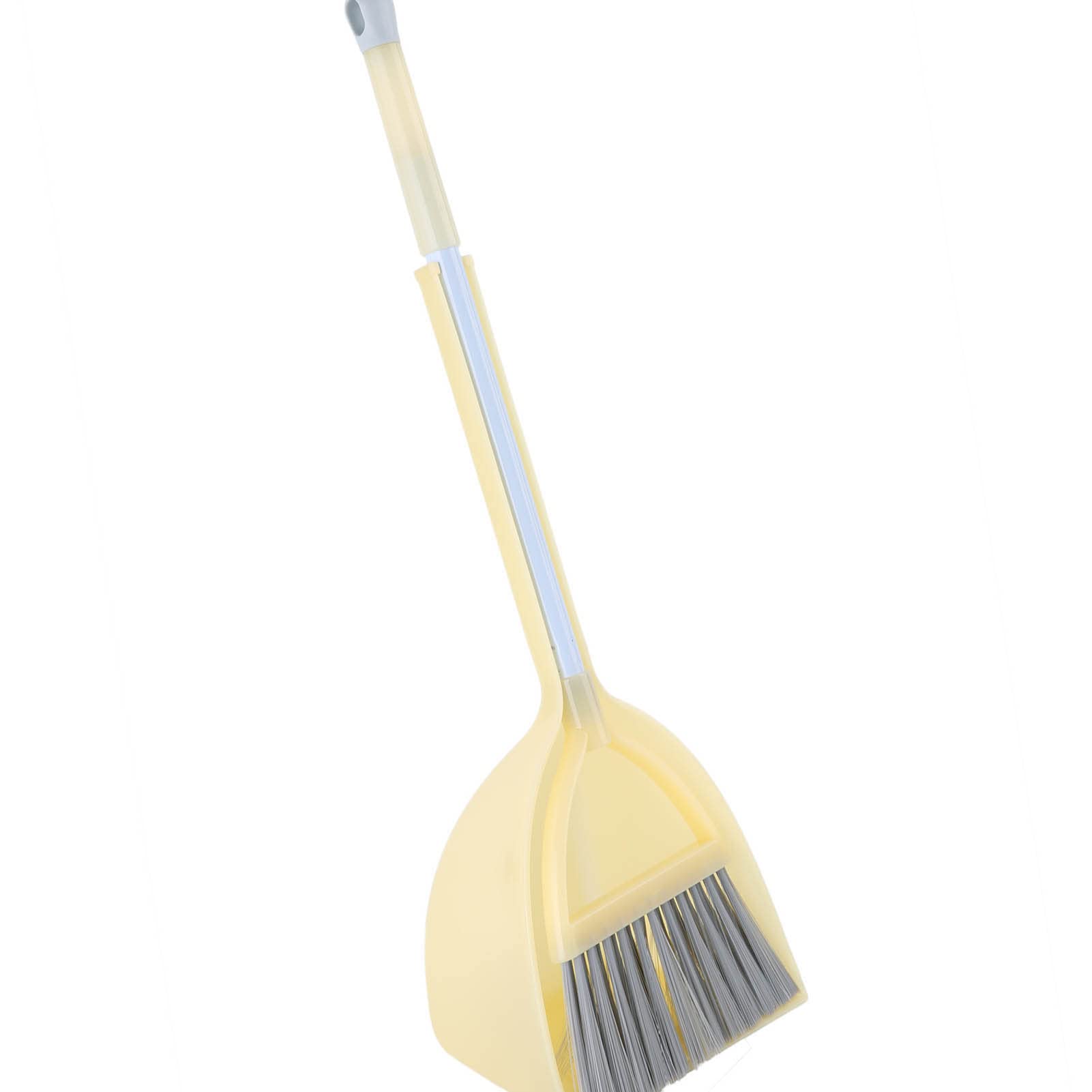 GLIDEDREAM Kids Dustpan Set Soft Fur Plastic Small Broom Dustpan for Baby Kids Toys Kindergarten (Yellow)
