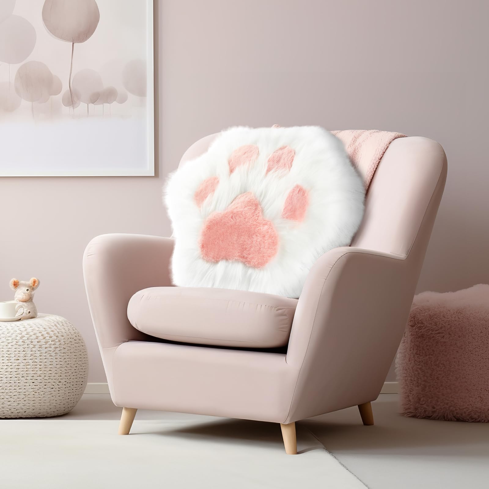 GlikCeil Cat Paw Pillow Cat Paw Shaped Throw Pillow Cushion Seating 19.6 Inch Pink Cat Paw Plush Throw Pillow Floor Pillows Home Decorative Seating Cushions