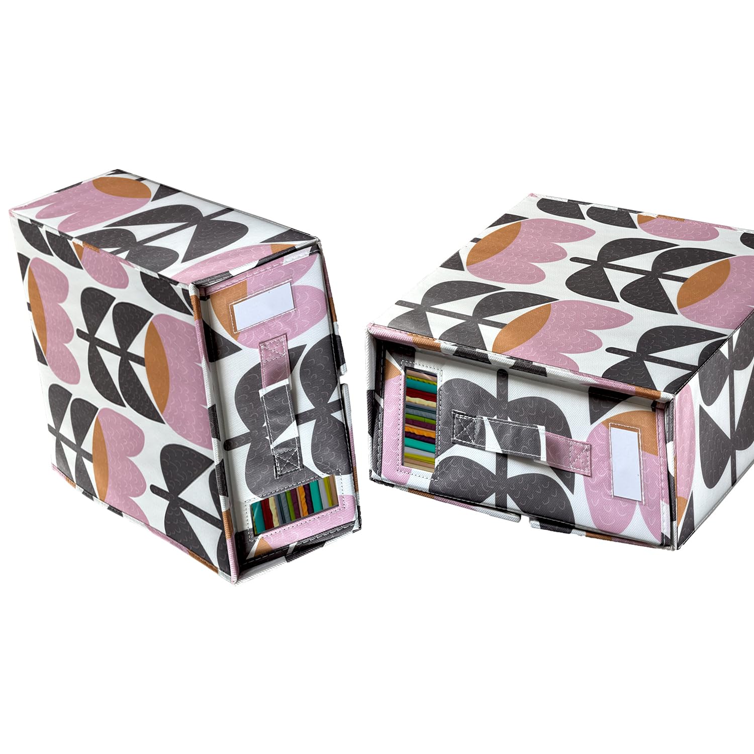 Foldable Bedding Organizer, Storage Bins for Bed Sheets, Duvet Covers and Pillowcases, Blankets, Clothes 2 pack(Queen or King) (retro flower)
