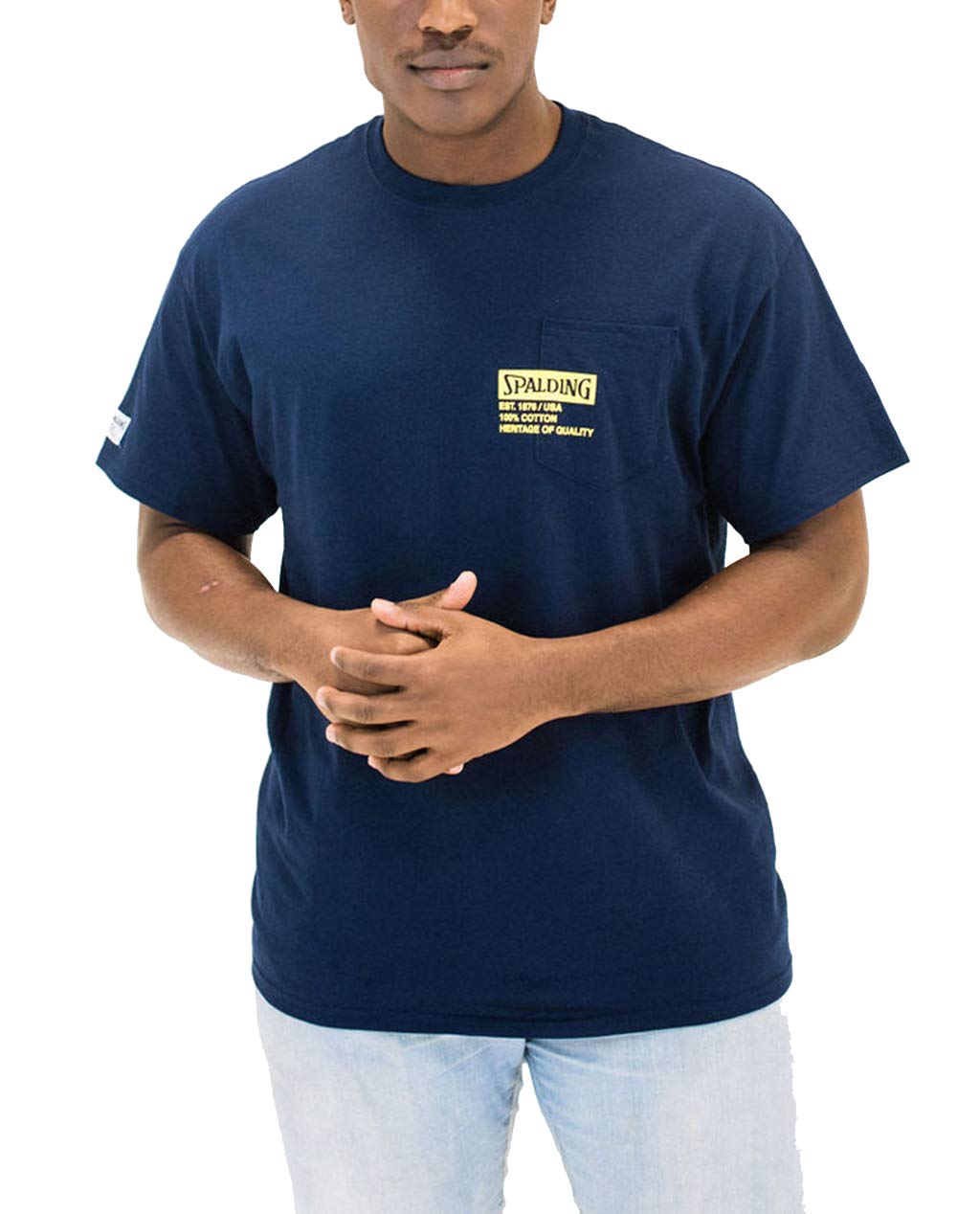 Spalding Men's Varsity Crew Neck T-Shirt Peacoat