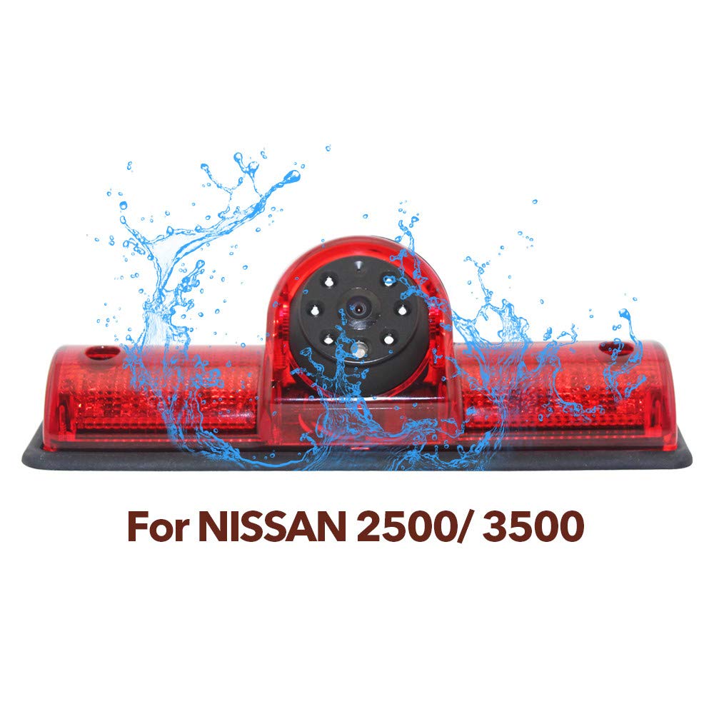 Car Third Roof top Mount Brake lamp Camera Brake Light Replacement Rear View Backup Camera for Transporter Nissan NV1500/NV2500/NV3500 2009-2019